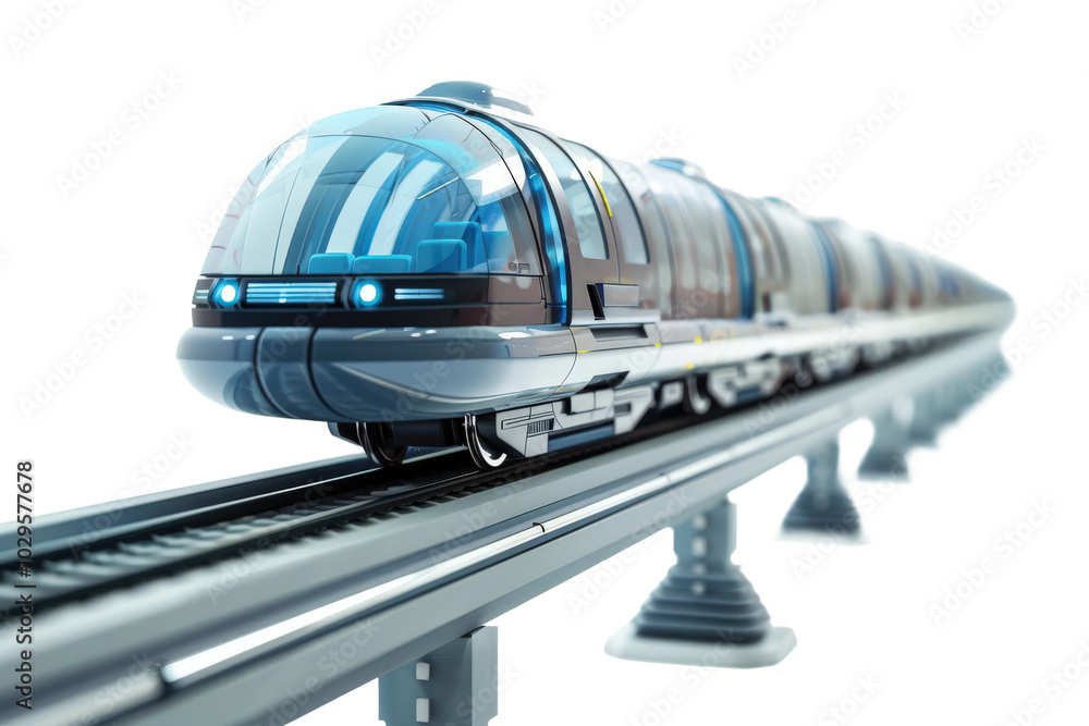 Advanced Futuristic Transport with Magnetic Levitation Transparent ...
