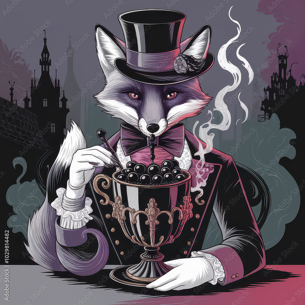 Fox Animal Bubble tea Boba Foxes Tea Asian Japanese wild predatory fur ...