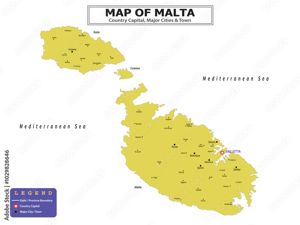 European Country Geography Political map. Political map of country with ...