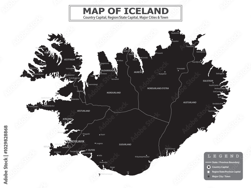 European Country Geography Political map. Political map of country with ...