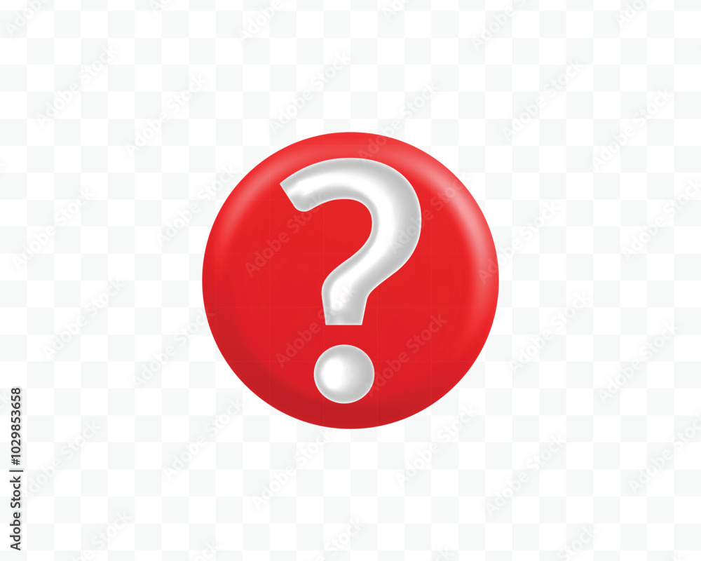 3d white red question mark sign symbol png transparent background Stock ...