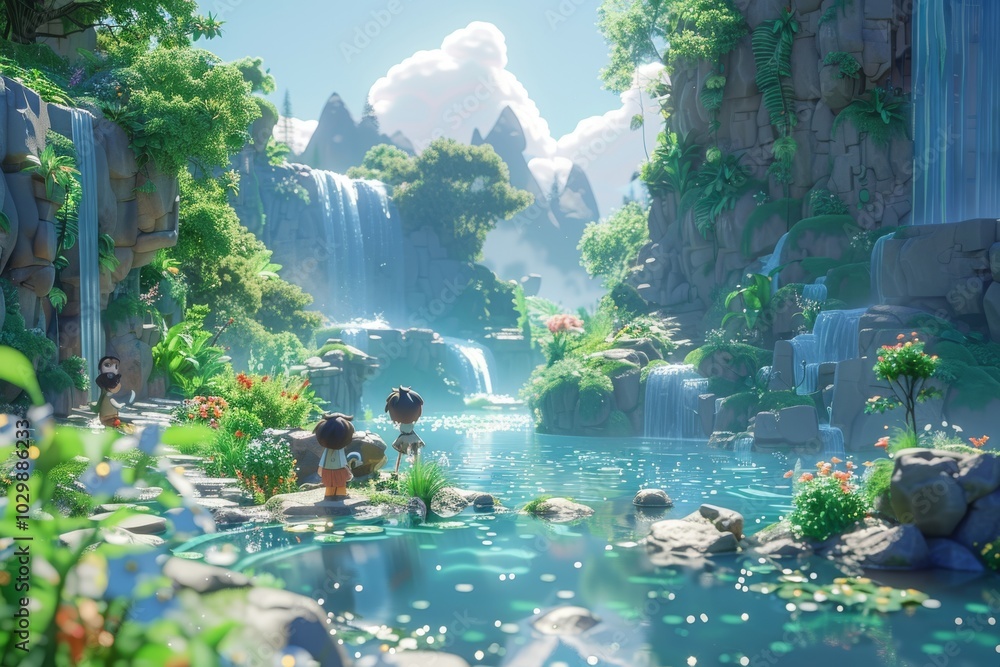 Merging worlds as 2D and 3D characters unite for collaborative actions ...