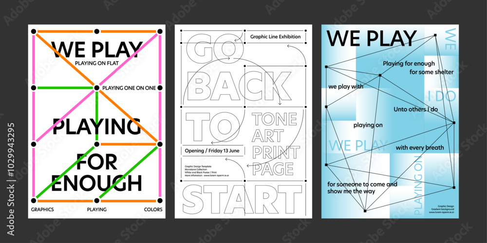 Poster template Lines connecting points dots line concept layout print ...