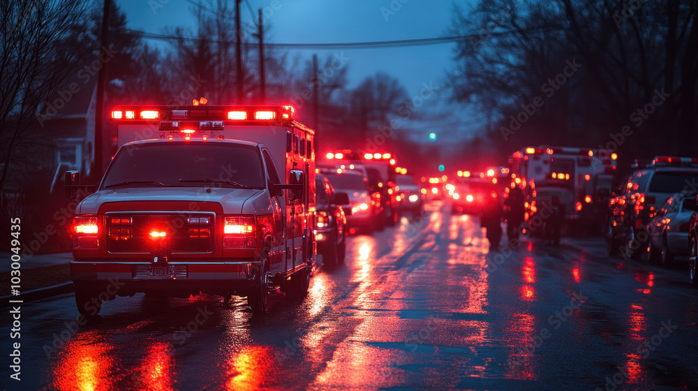 EMS services providing rapid medical attention to victims of a multi ...