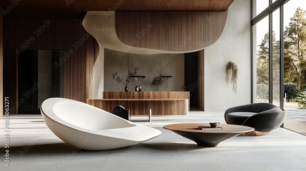 67. **A dreamlike environment with flowing shapes that enhance the ...