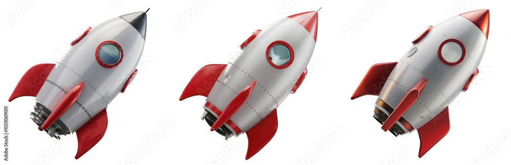 High-Quality PNG of 3d space rocket render png Isolated on White ...