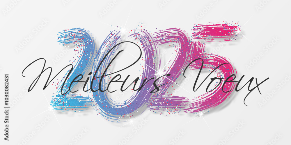 Bonne année - meilleurs vœux 2025 - vecteur pour affiche, bannière, salutation et célébration du ...