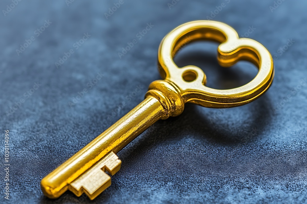 Golden Key - Symbol of Opportunity, Success, and Unlock Your Potential Stock Illustration ...