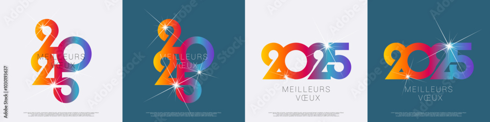 Bonne année - meilleurs vœux 2025 - vecteur pour affiche, bannière ...
