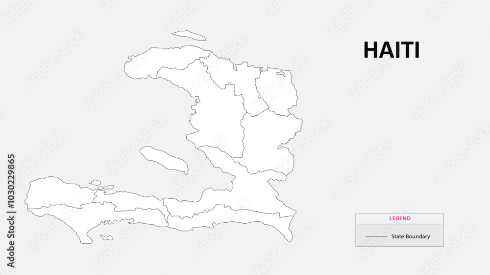 Haiti Map. State map of Haiti. Administrative map of Haiti with states ...