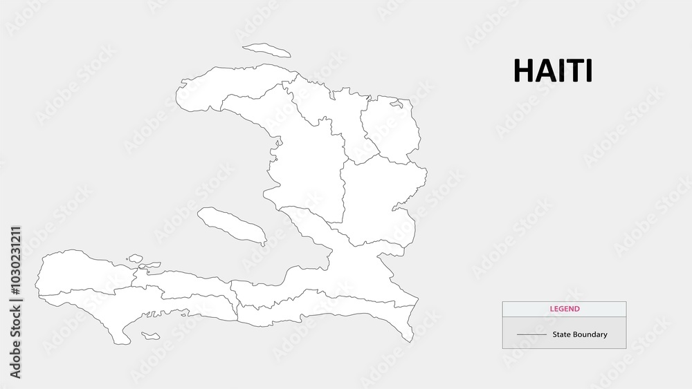 Haiti Map. State map of Haiti. Administrative map of Haiti with states ...