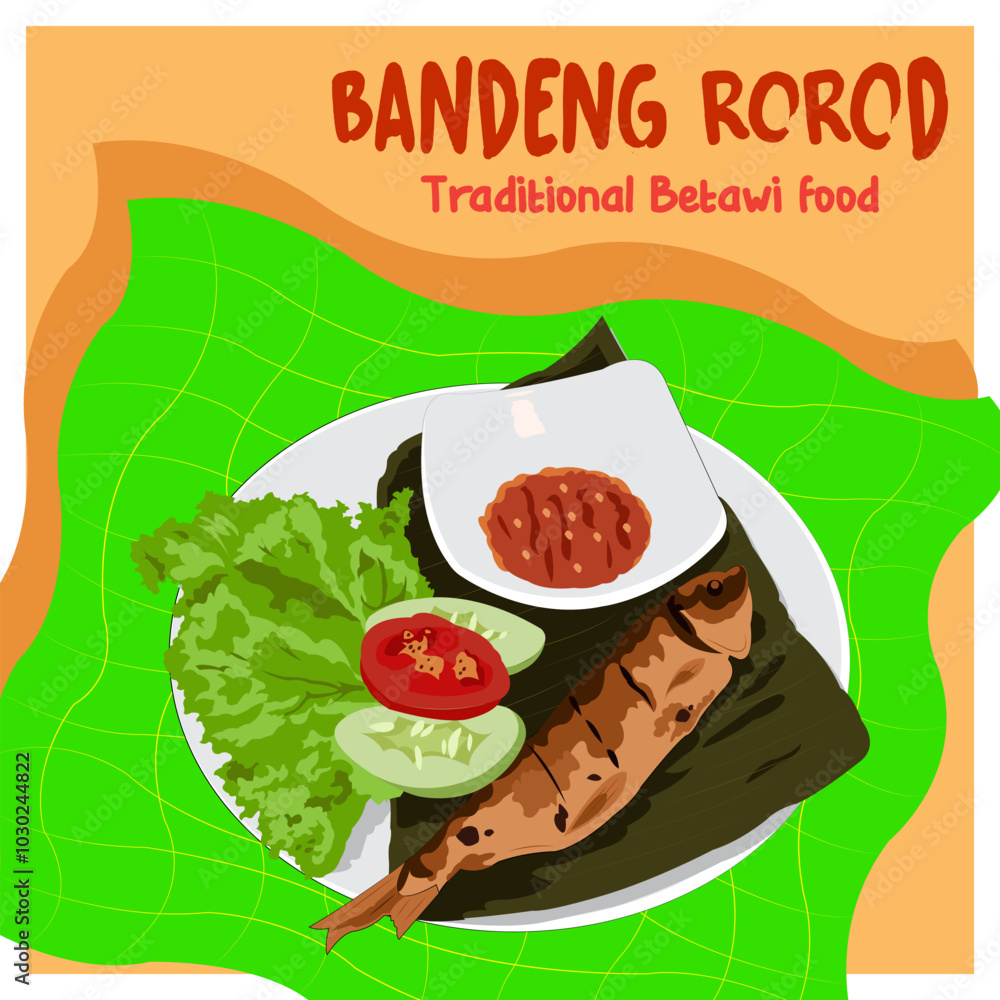 Editable illustration of traditional Indonesian food originating from ...