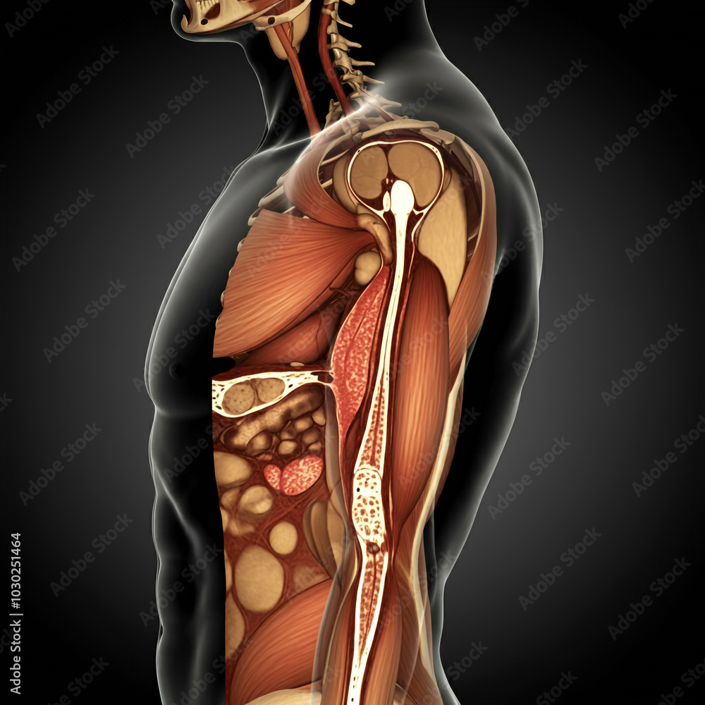 Ilustración de Stock A detailed anatomical illustration showing the ...