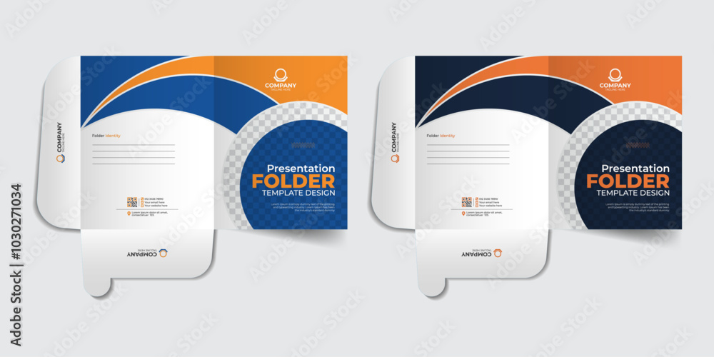Corporate and modern presentation folder design template, with image ...