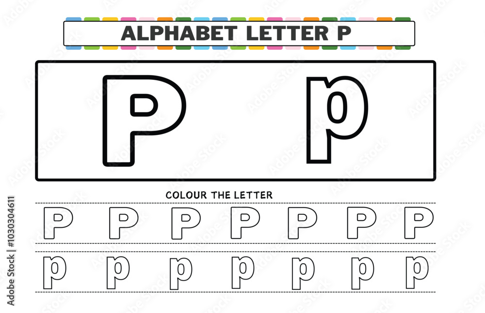 ABC alphabet tracing practice worksheet. Educational coloring book page ...