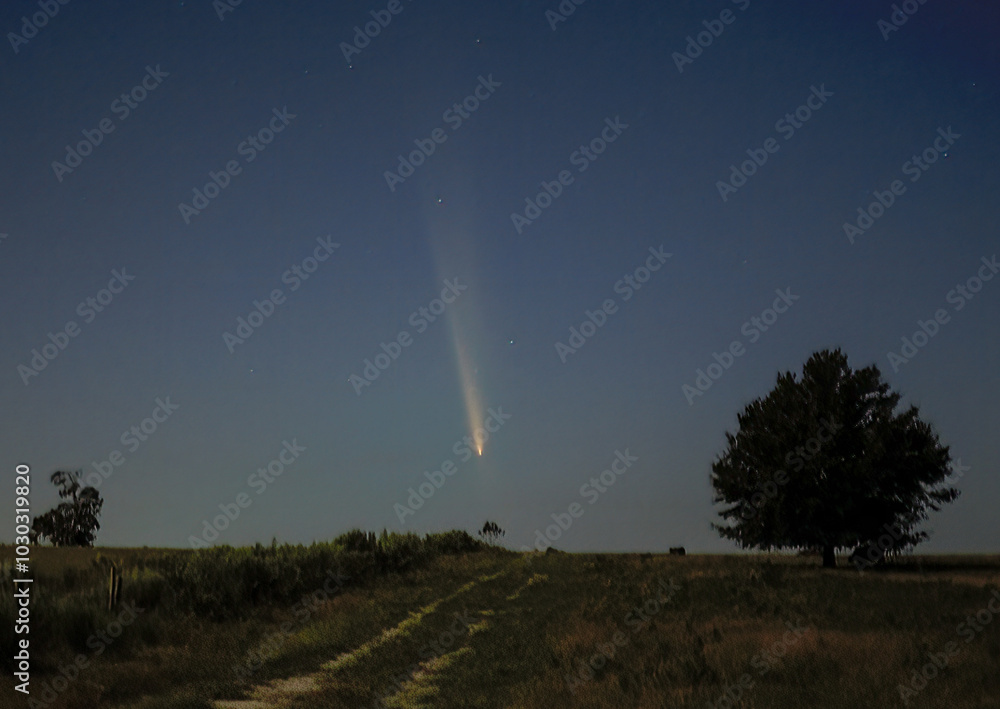 C 2023 A3 Tsuchinshan ATLAS Comet visible on 10-13-2024 October, from ...