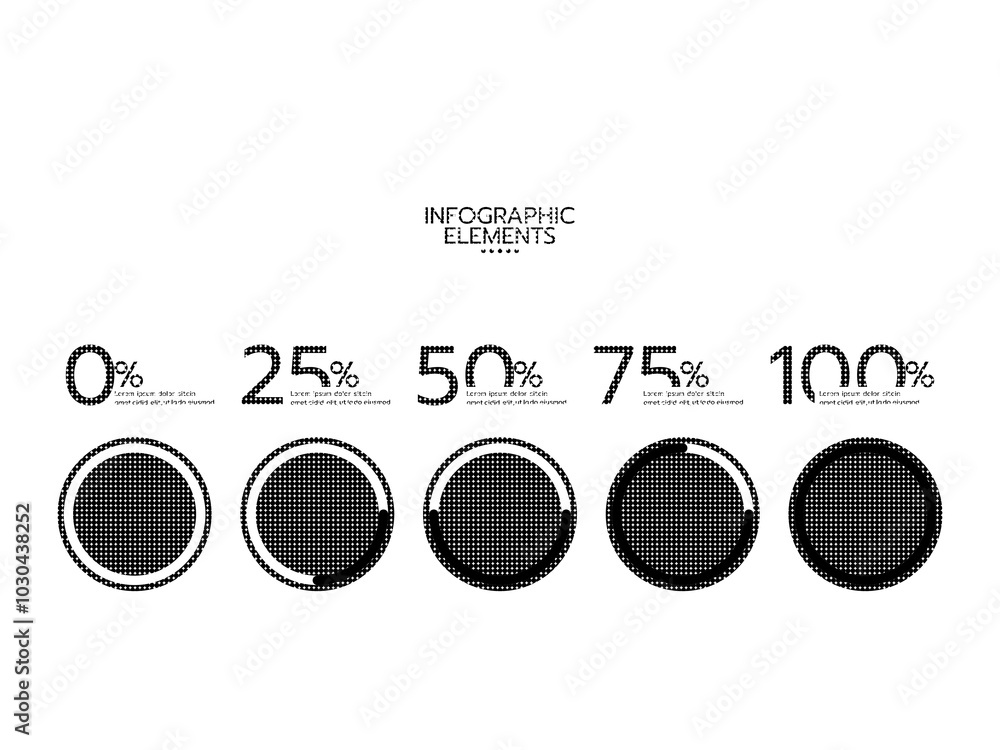 Circle percentage infographic diagrams set. Percentage pie chart for ...