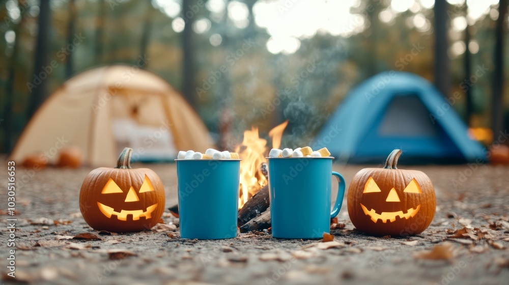 Halloween rooftop bonfire in a rural American town ghost marshmallows ...