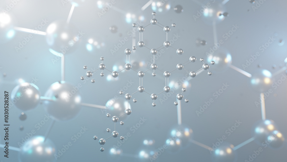 amlodipine molecular structure, 3d model molecule, calcium channel ...