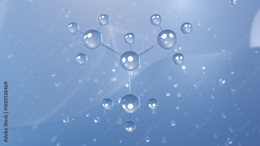 isobutane molecular structure, 3d model molecule, chemical compound ...