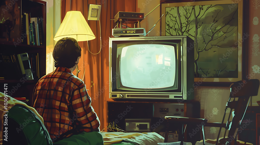 vintage interactive media, illustrations from the s featuring a vhs and ...