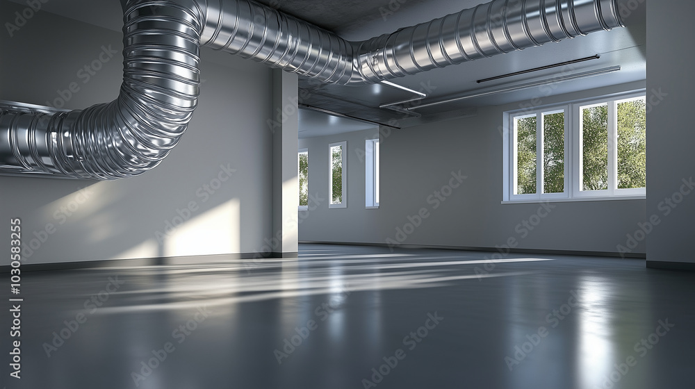 Intricate details of ductwork junctions, showcasing the seamless ...