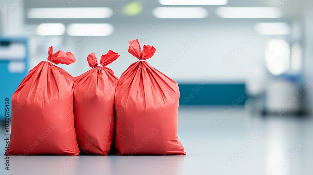 Infectious Waste Overflow in Hospital Biohazard Bin - Contamination ...