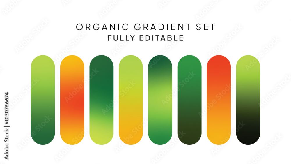 Set of Organic Gradients Background, Abstract Organic Green Gradient ...
