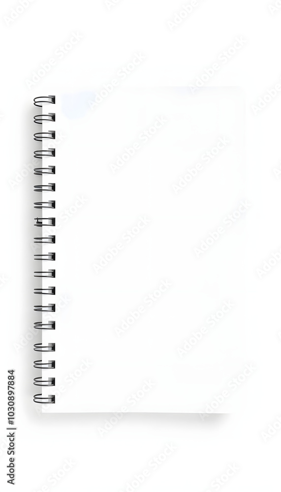 Spiral bound notebook mockup template with white paper cover isolated ...
