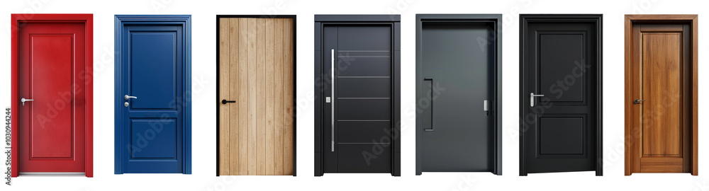 Set of entrance Closed Door elements home interior isolated on ...
