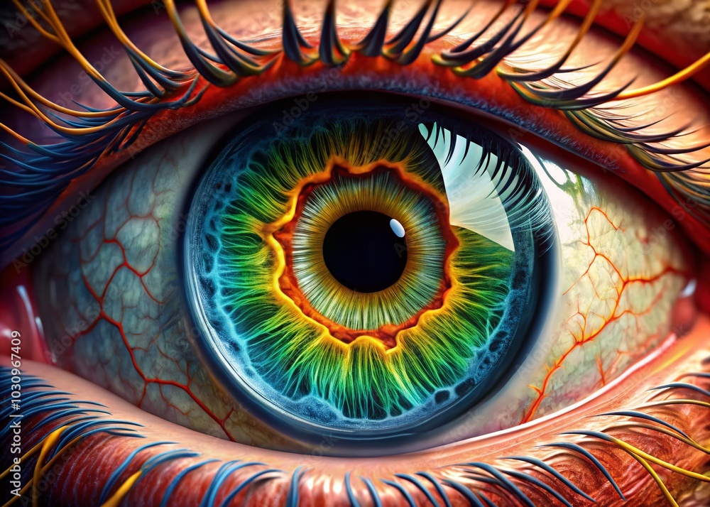 Detailed Structure of Eye Diagram for Educational Purposes in Biology ...