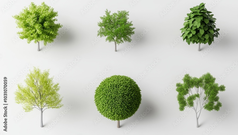 Tree canopy aerial view cut out transparent backgrounds 3d render png ...