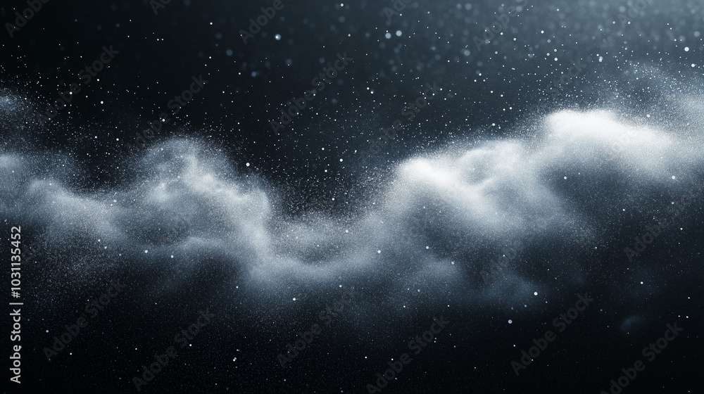 fog, Glowing glitter wave in dark blue background grainy gradient noise ...