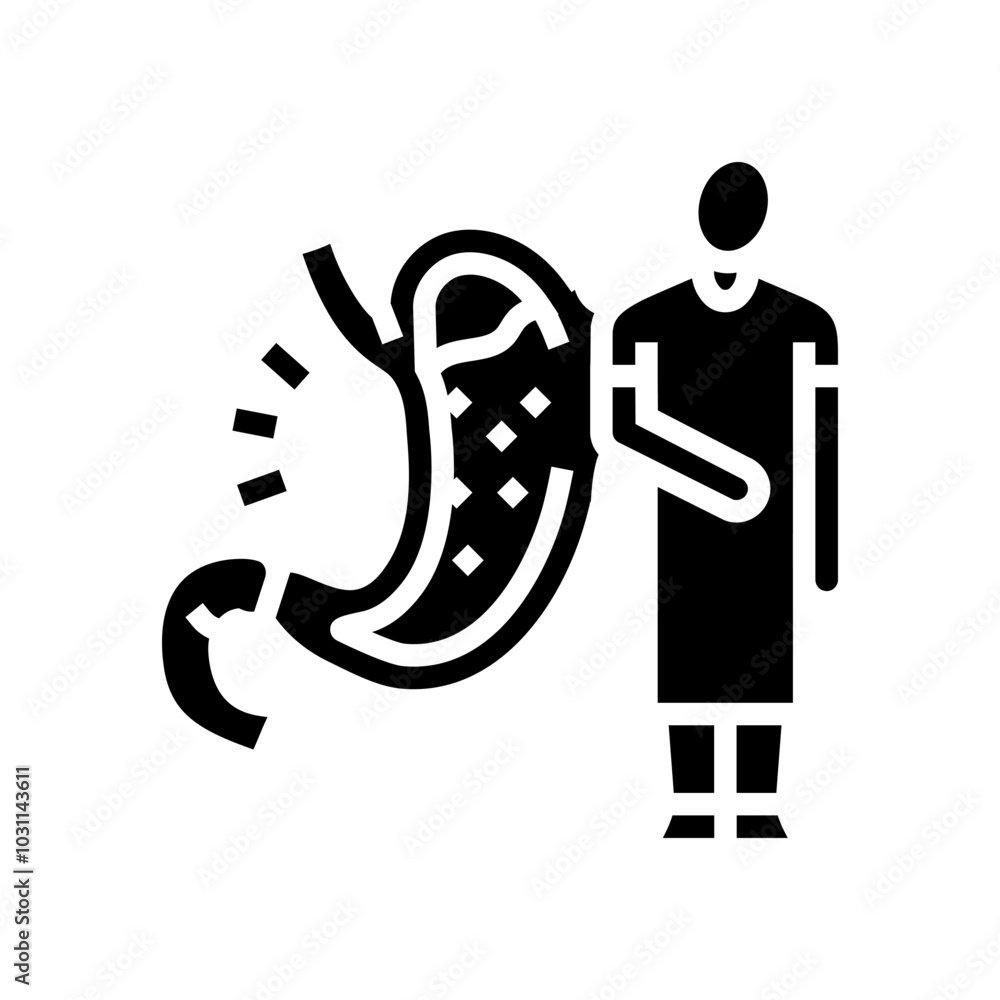 gastroesophageal reflux disease glyph icon vector. gastroesophageal ...