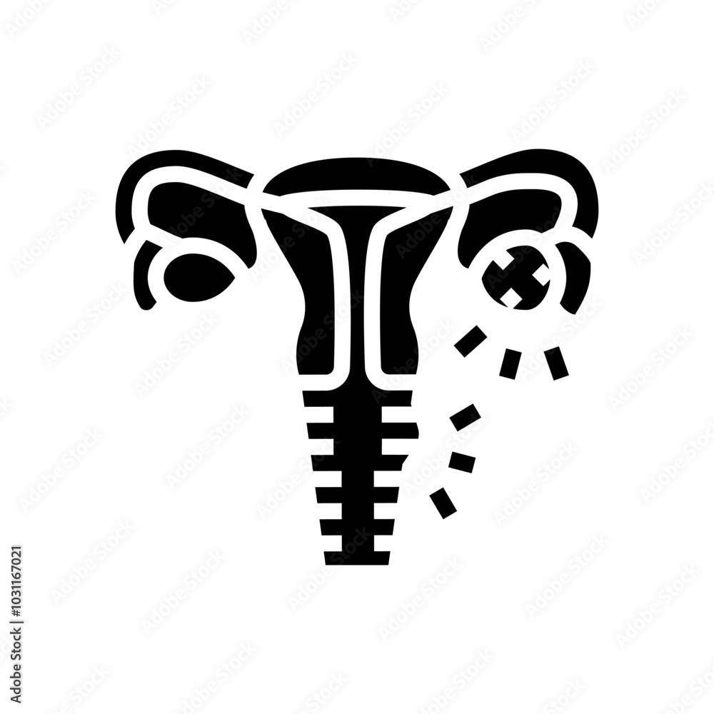 pelvic inflammatory woman disease glyph icon vector. pelvic ...