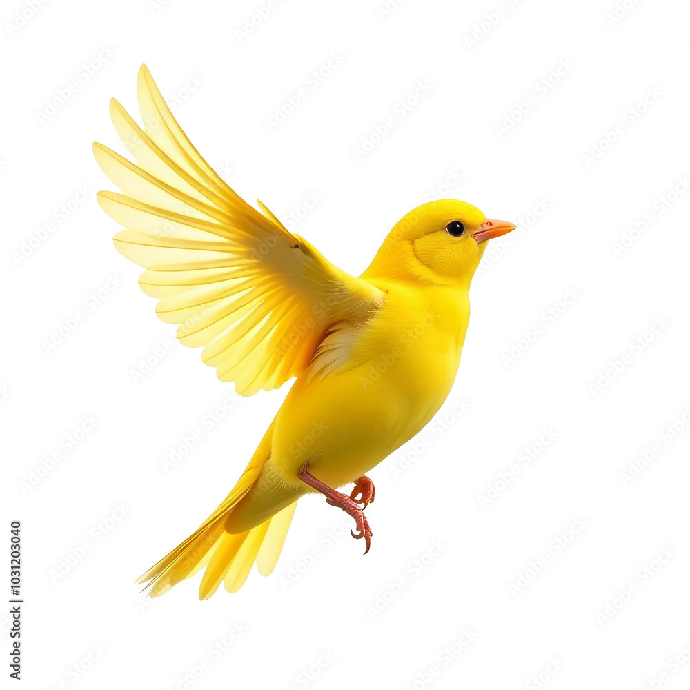 yellow bird flying, sparrow isolated onwhite transparent background ...