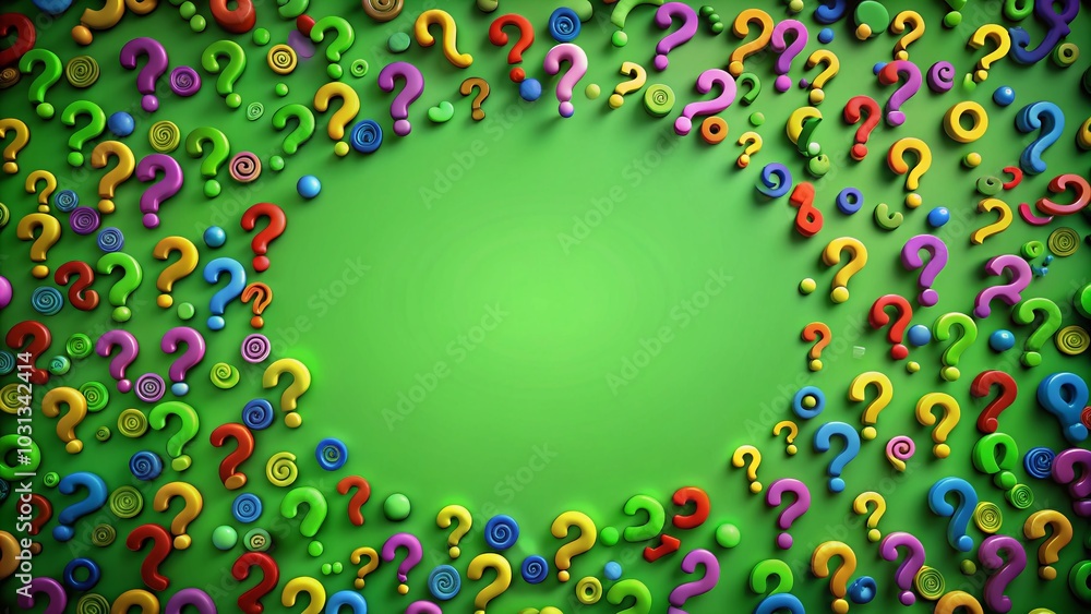 Customizable Green Screen Background with Animated Question Marks for ...