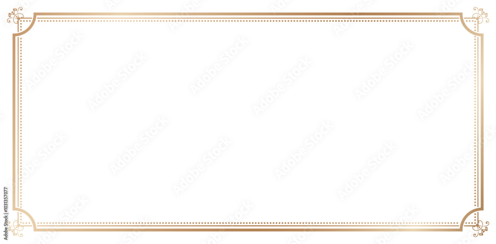 rectangle frame ornamental corner golden color isolated on white ...