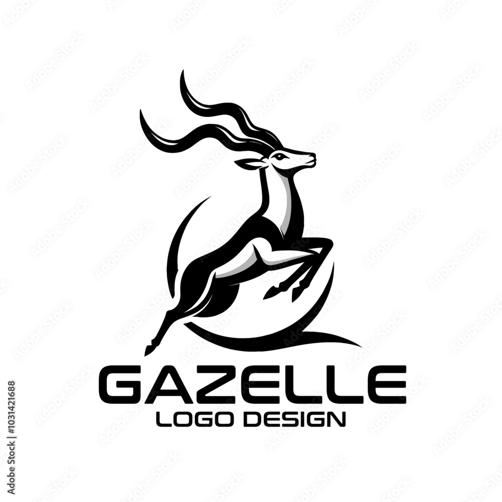 Gazelle Vector Logo Design Stock Vector | Adobe Stock