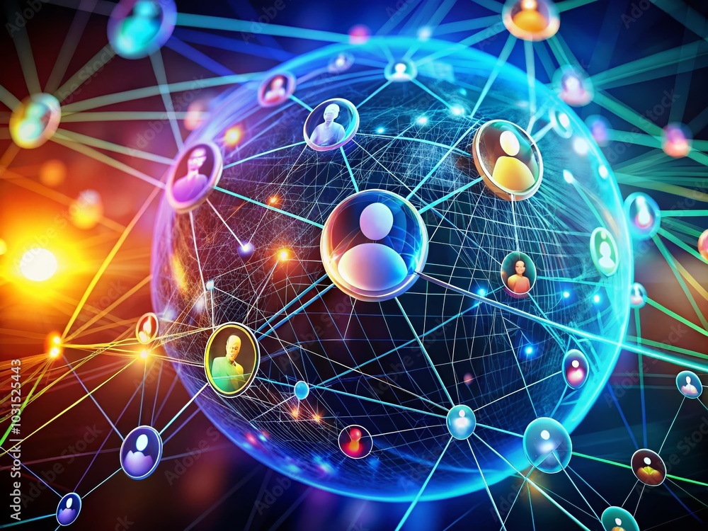Network Graph of Social Media Connections and Communication Links in ...