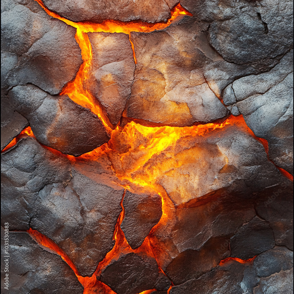Lava crack ground mud textured, Top View Volcanic Lava Fire Texture ...