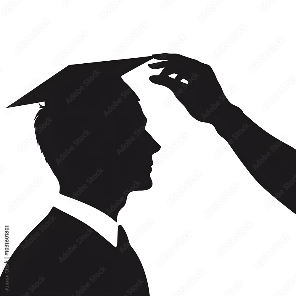 Student Graduating with Cap Placement Ceremony Stock Illustration ...