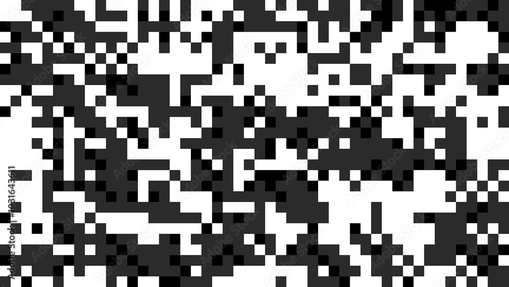 Abstract pixel retro 8bit noise static, square black and white retro ...