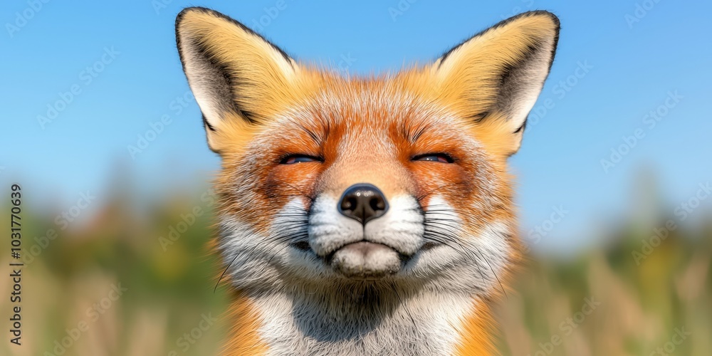 Red Fox Portrait with Blurry Grass Background Wildlife Photography ...