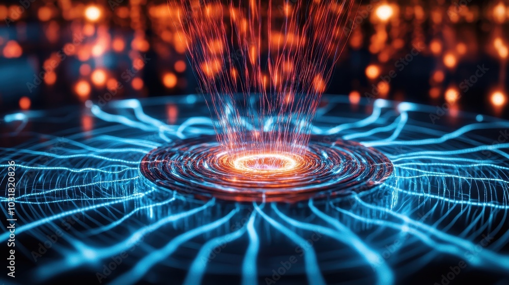 Magnetic Field and Current Flow Visualization Stock Illustration ...