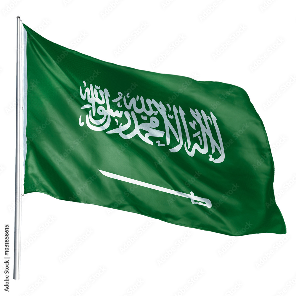 Saudi Arabia png flag waving sticker, national symbol, transparent ...