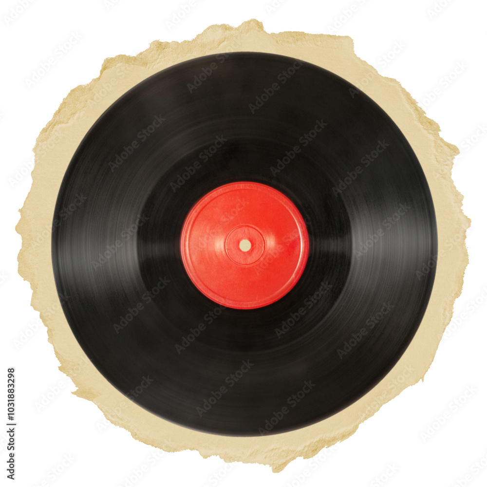 Vinyl record png sticker, ripped paper on transparent background Stock ...