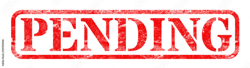 PENDING Red Rubber Stamp Isolated on Transparent Background with ...