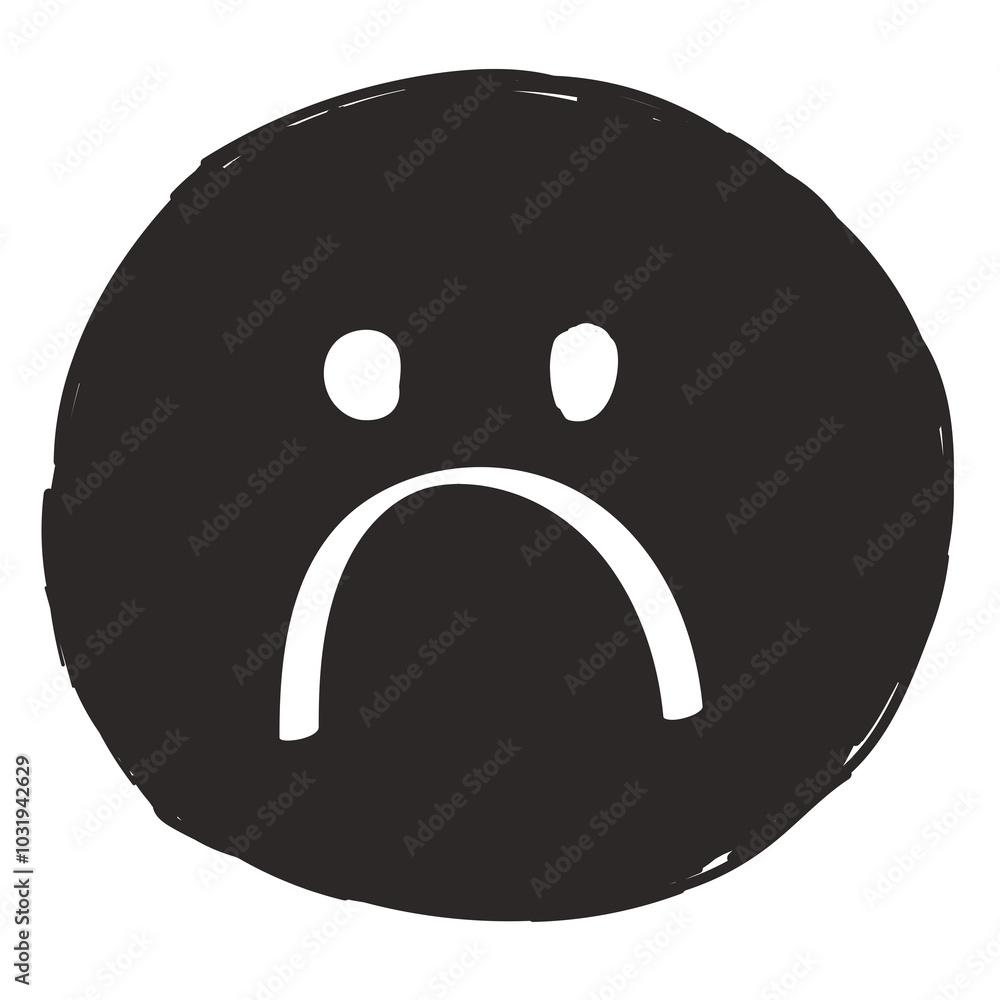 PNG Unhappy emoticon hand drawn doodle, transparent background Stock ...