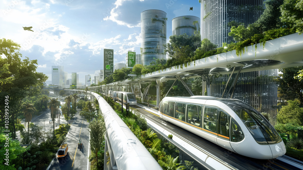 Hyper-Realistic Representation of a Green Smart City Featuring an ...